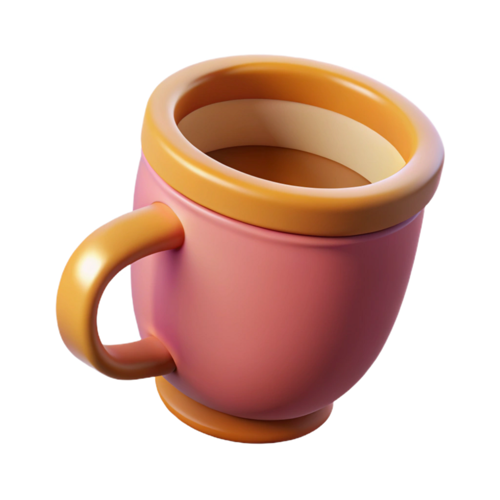 Immaculate Rustic Flat Color Coffee Cup With A Single Weight Stroke Handle With Scalable Design