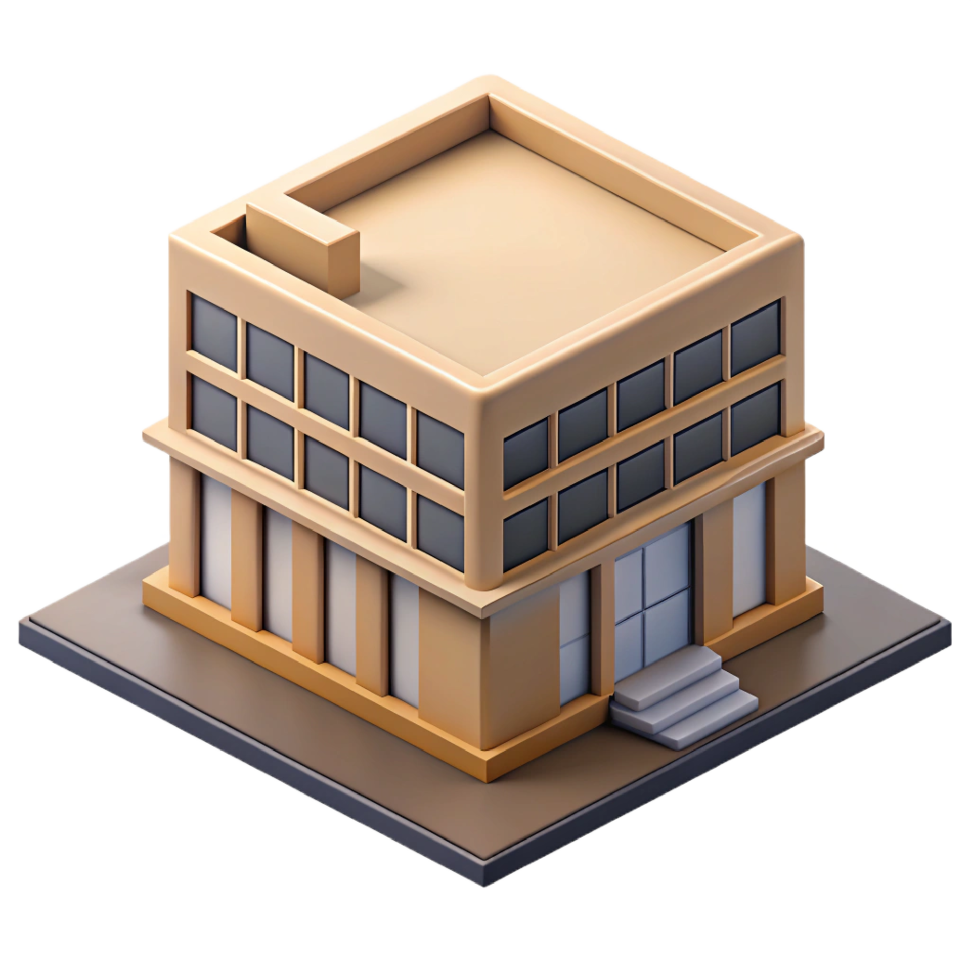 Remarkable Bohemian Crisp Edges Isometric Office Building With Minimal Details And A Beige