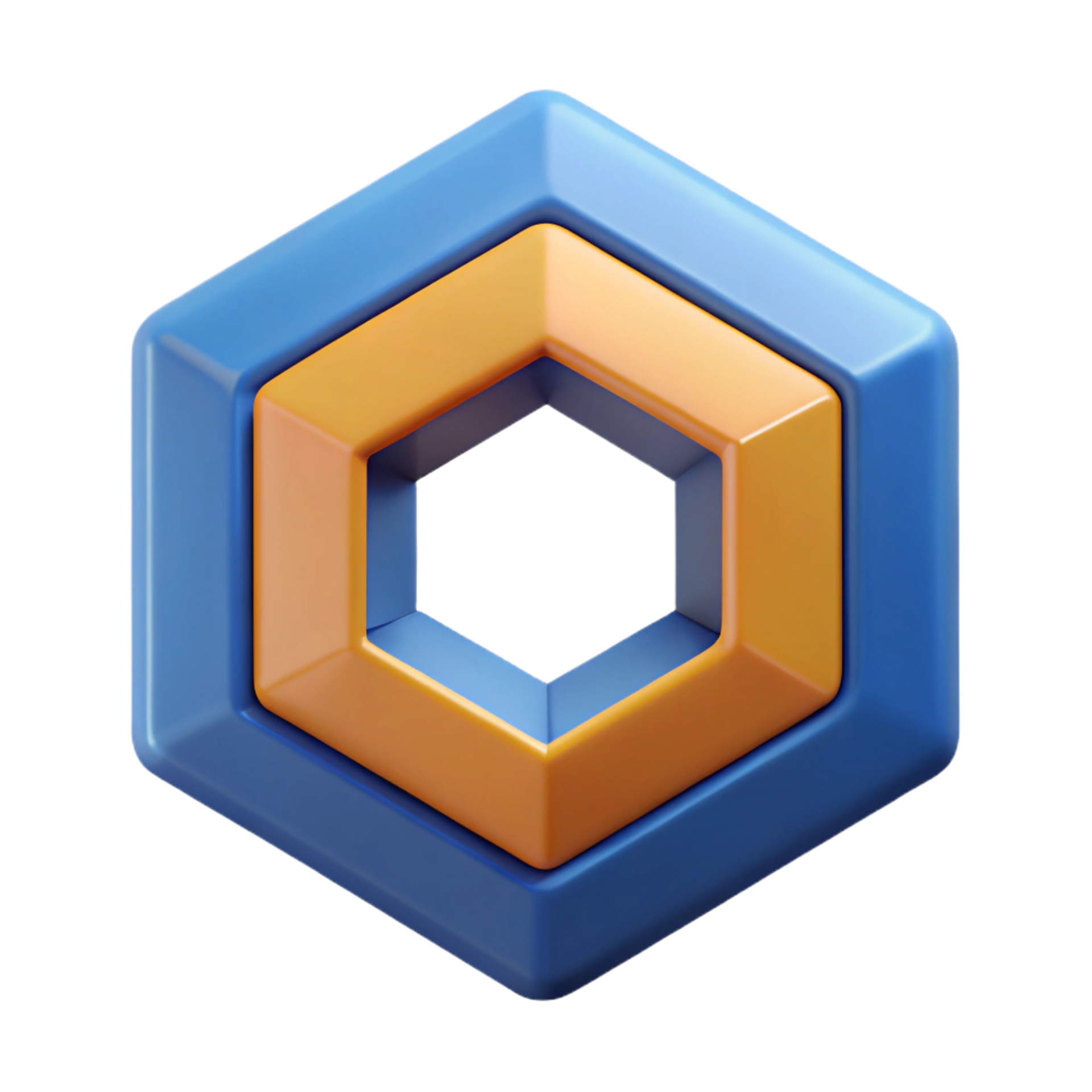 Distinguished Vintage Geometric Logo With Overlapping Hexagons Flat Color Crisp Edges With