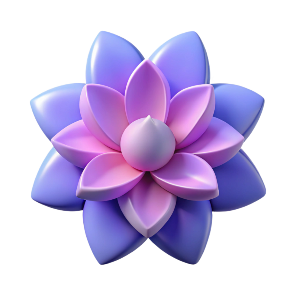Distinctive Avant Garde Stylized Symmetrical Flower Symbol Flat Color Clean Lines With