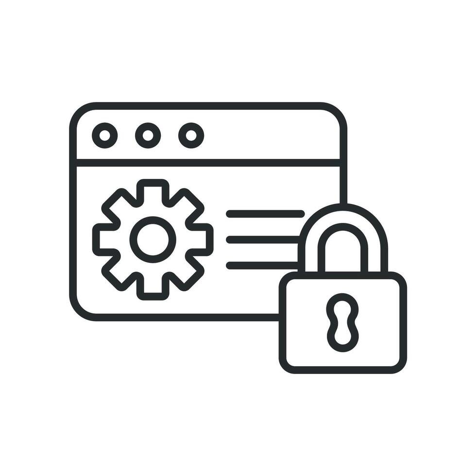 secure data processing icons line 65343198 Vector Art at Vecteezy