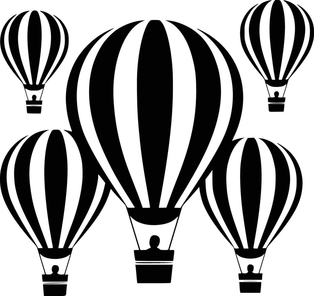 Black and white hot air balloons clip art 65355646 Vector Art at Vecteezy