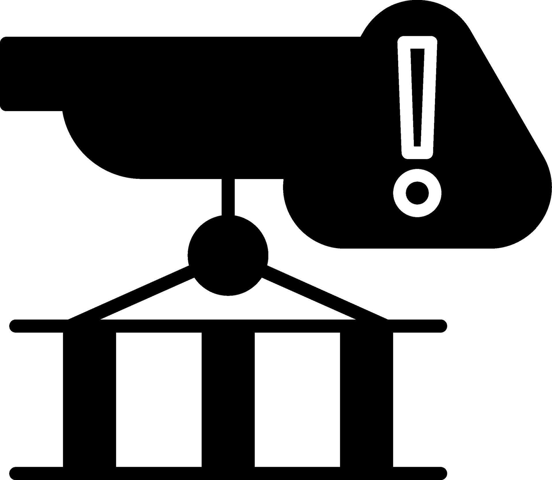 Overhead Caution Falling Objects Warning Glyph 65357310 Vector Art at ...