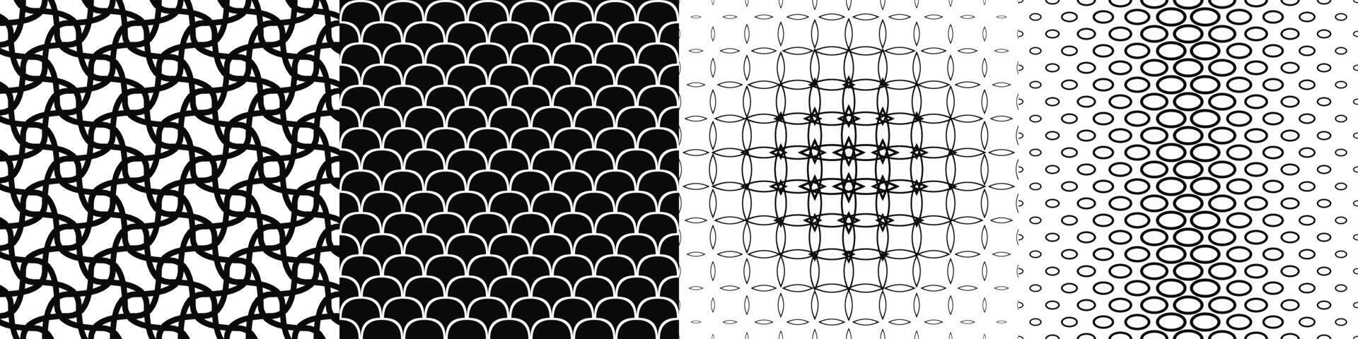 Black and white repeating pattern collection 65358395 Vector Art at ...