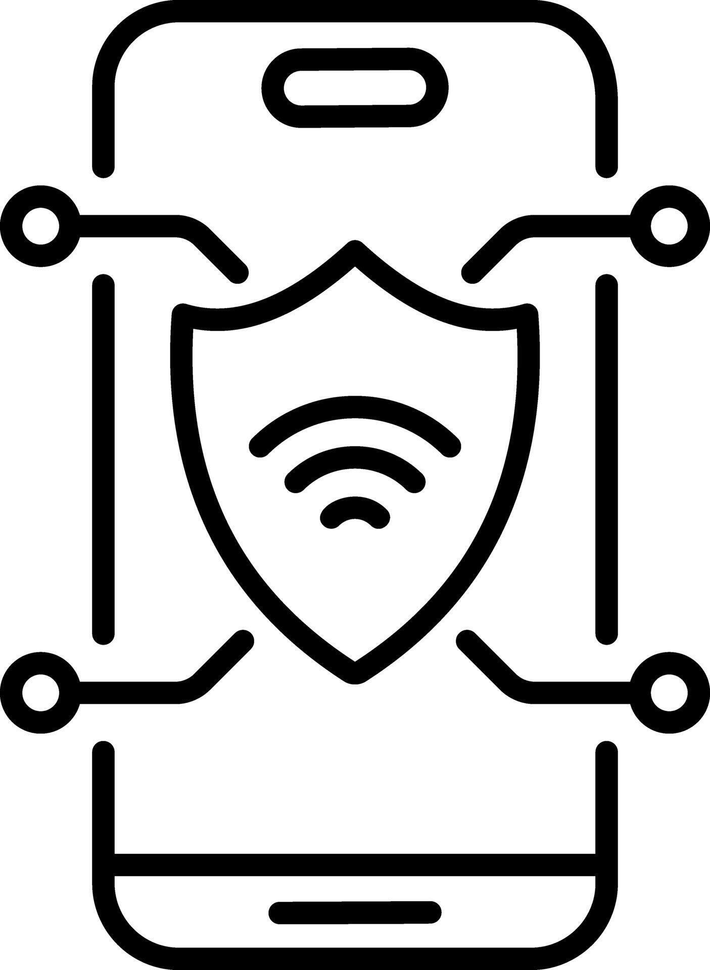 A linear style icon of app security 65360861 Vector Art at Vecteezy