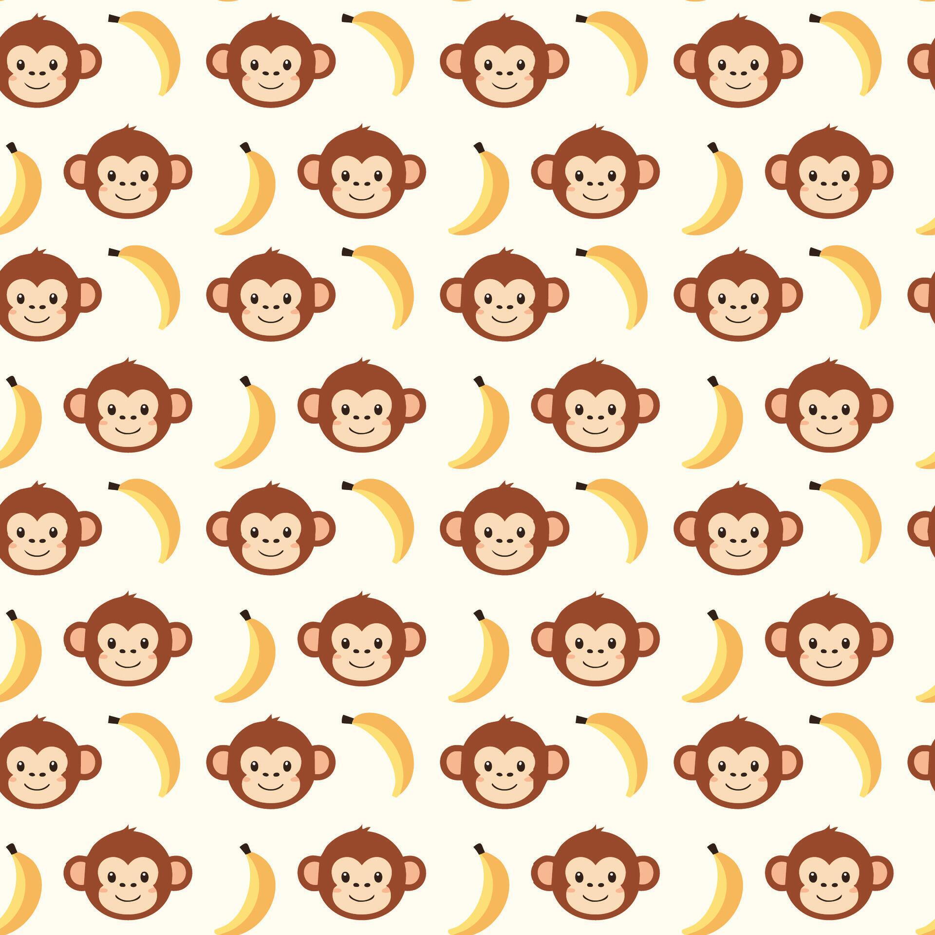 Cute monkey face pattern 65389074 Vector Art at Vecteezy