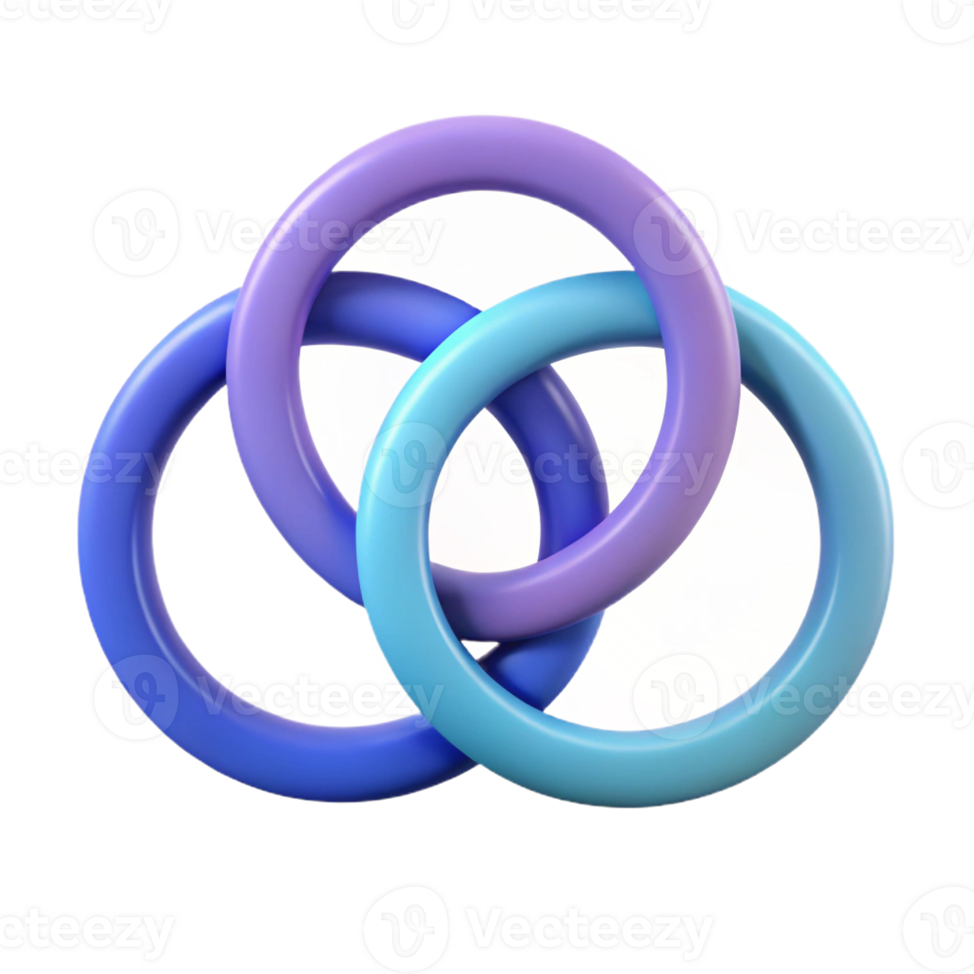 Magnificent Coveted Three Intersecting Circles Minimal Design Clean Lines Flat Color With