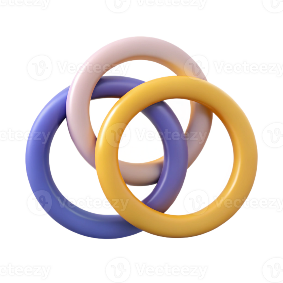 Memorable Tropical Three Intersecting Circles Minimal Design Clean Lines Flat Color With