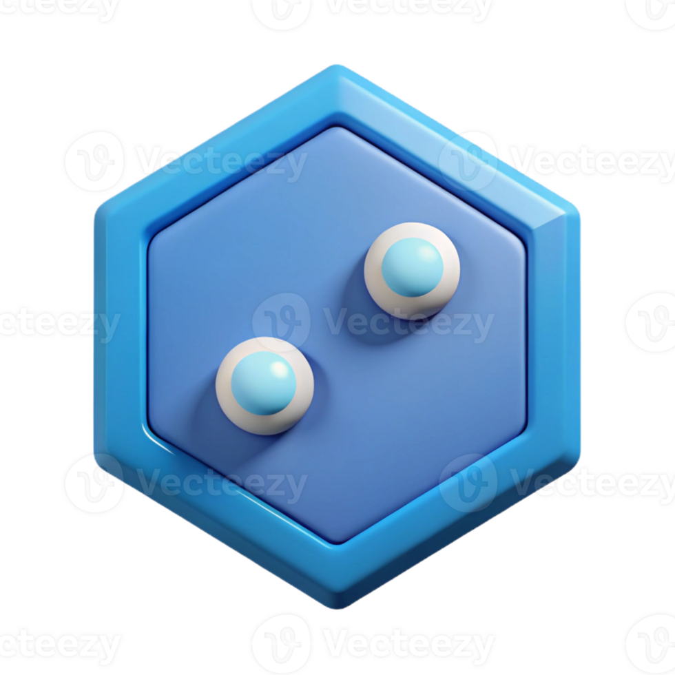 Dazzling Calm Geometric Hexagonal Character With Three Small Circles Inside Crisp Edges Flat