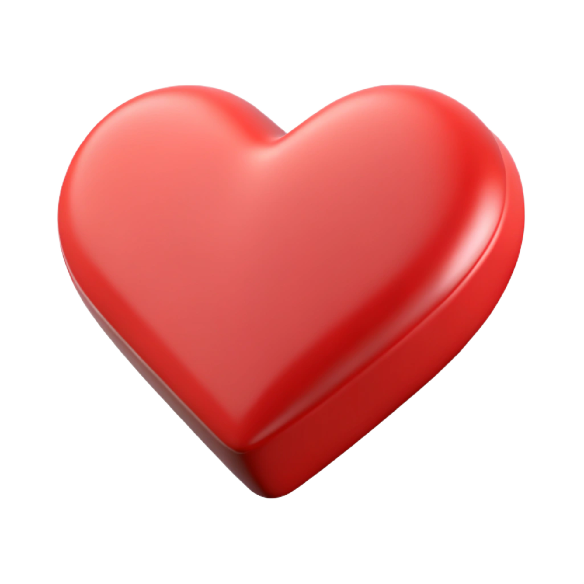 Splendid Rare Symmetrical Isometric Heart With Crisp Edges And Red Color With Scalable Design