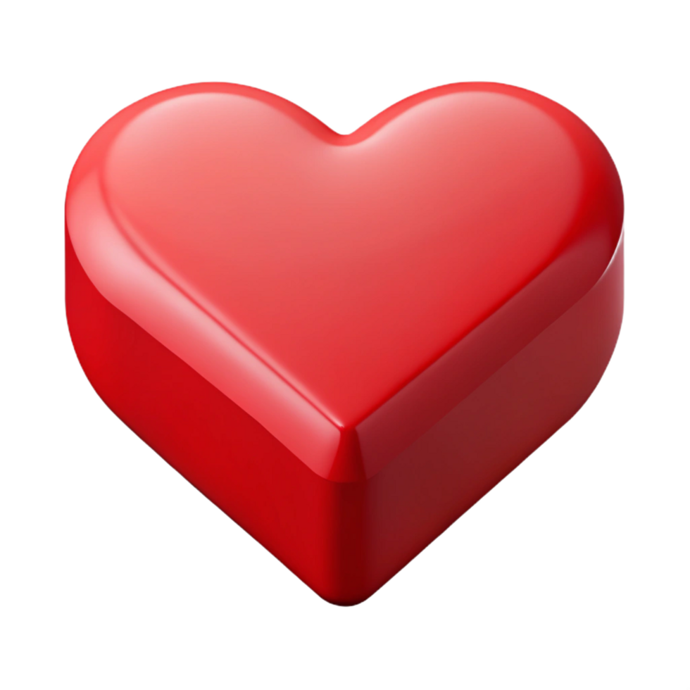 Beautiful Avant Garde Symmetrical Isometric Heart With Crisp Edges And Red Color With Scalable