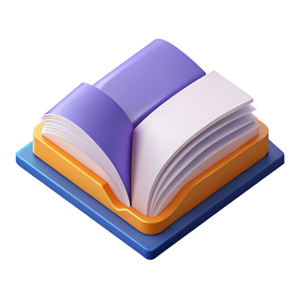 Dramatic Unparalleled Isometric Open Book With Flat Color Pages Crisp Edges Clean Lines With