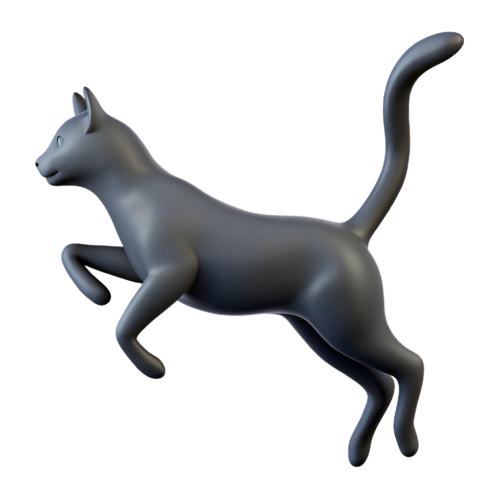 Radiant Traditional Silhouette Of A Jumping Cat Crisp Edges Scalable Minimal Design With