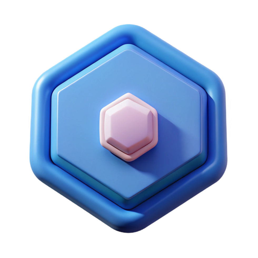 Intense Stunning Hexagonal Badge With A Central Dot Crisp Edges Single Weight Stroke With