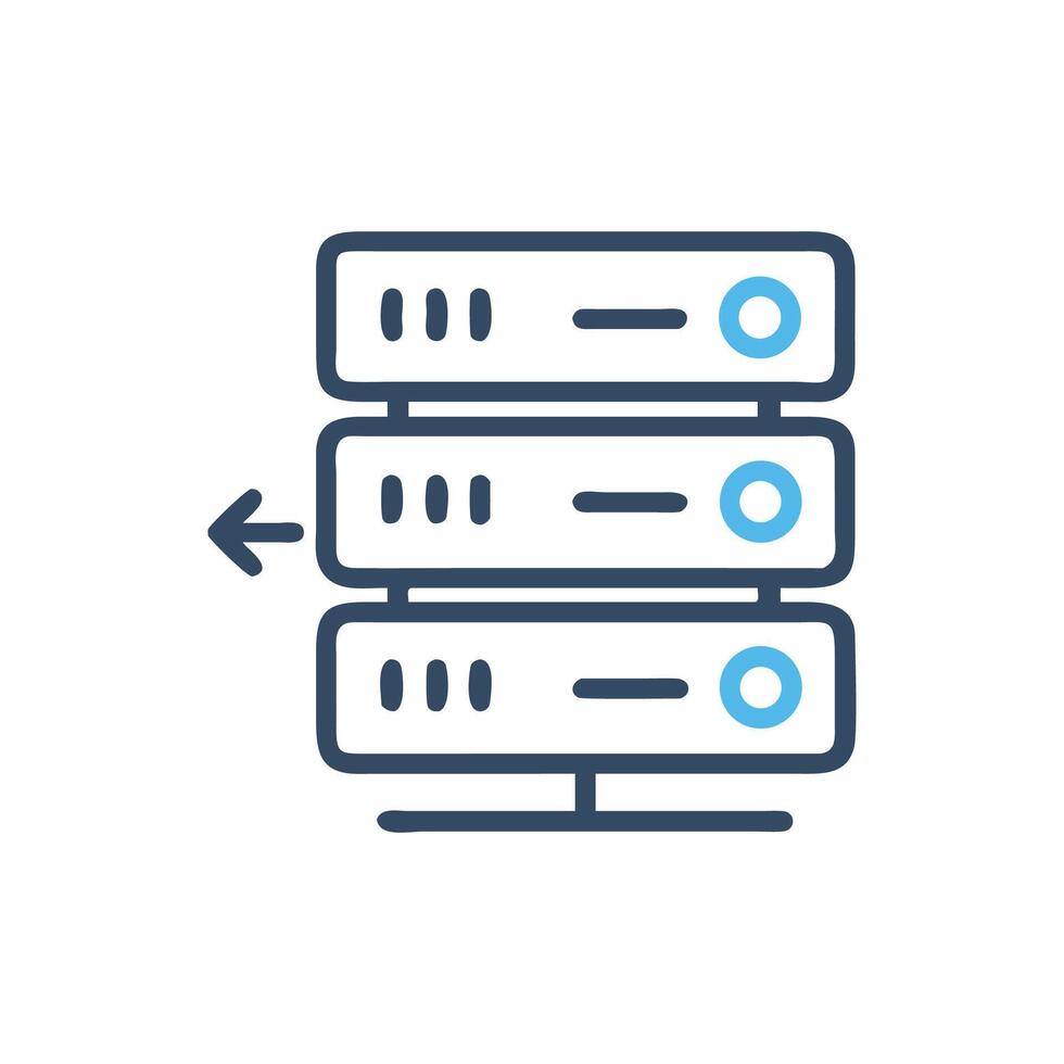 Server stack with arrow indicates data transfer process 65410347 Vector ...
