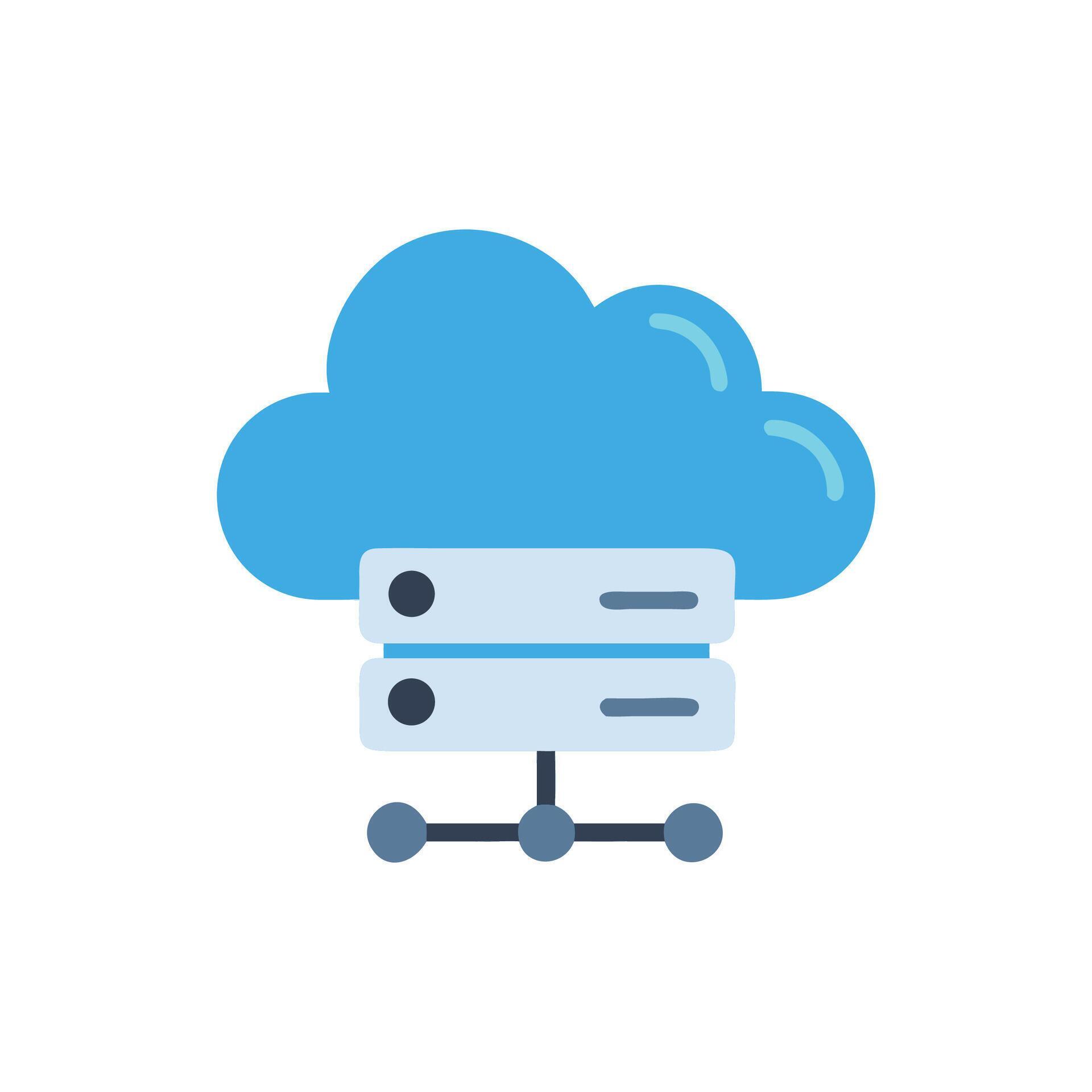 Cloud computing network server concept data storage illustration ...