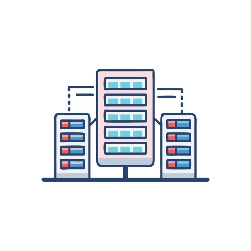Stylized illustration of centralized server structure for cloud computing 65410628 Vector Art at ...