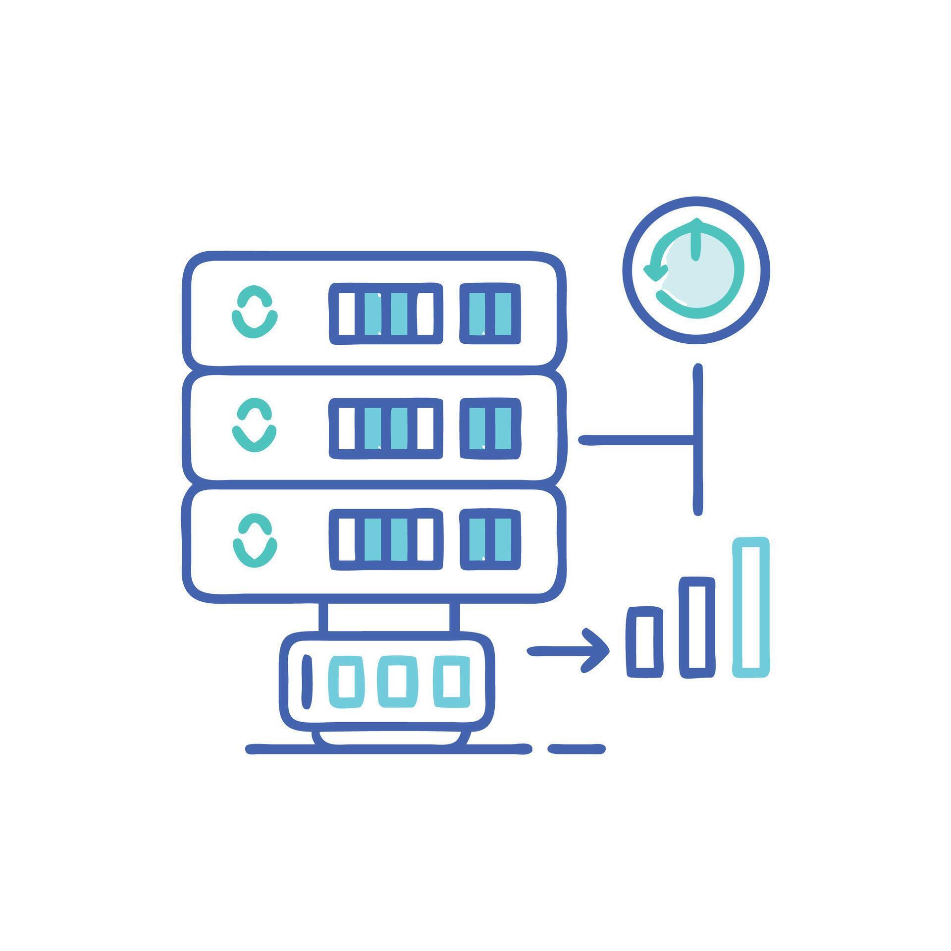 Data processing diagram illustrating server transfer and real time ...