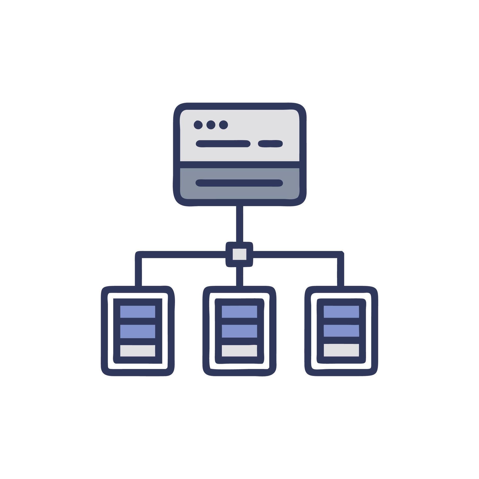 Database architecture icon with server and client nodes illustration 65410834 Vector Art at Vecteezy