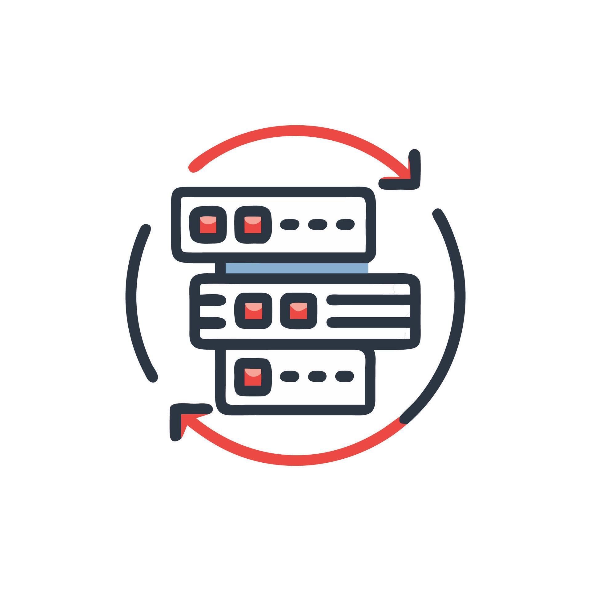 Data server synchronization, illustration for cloud computing process 65410845 Vector Art at ...