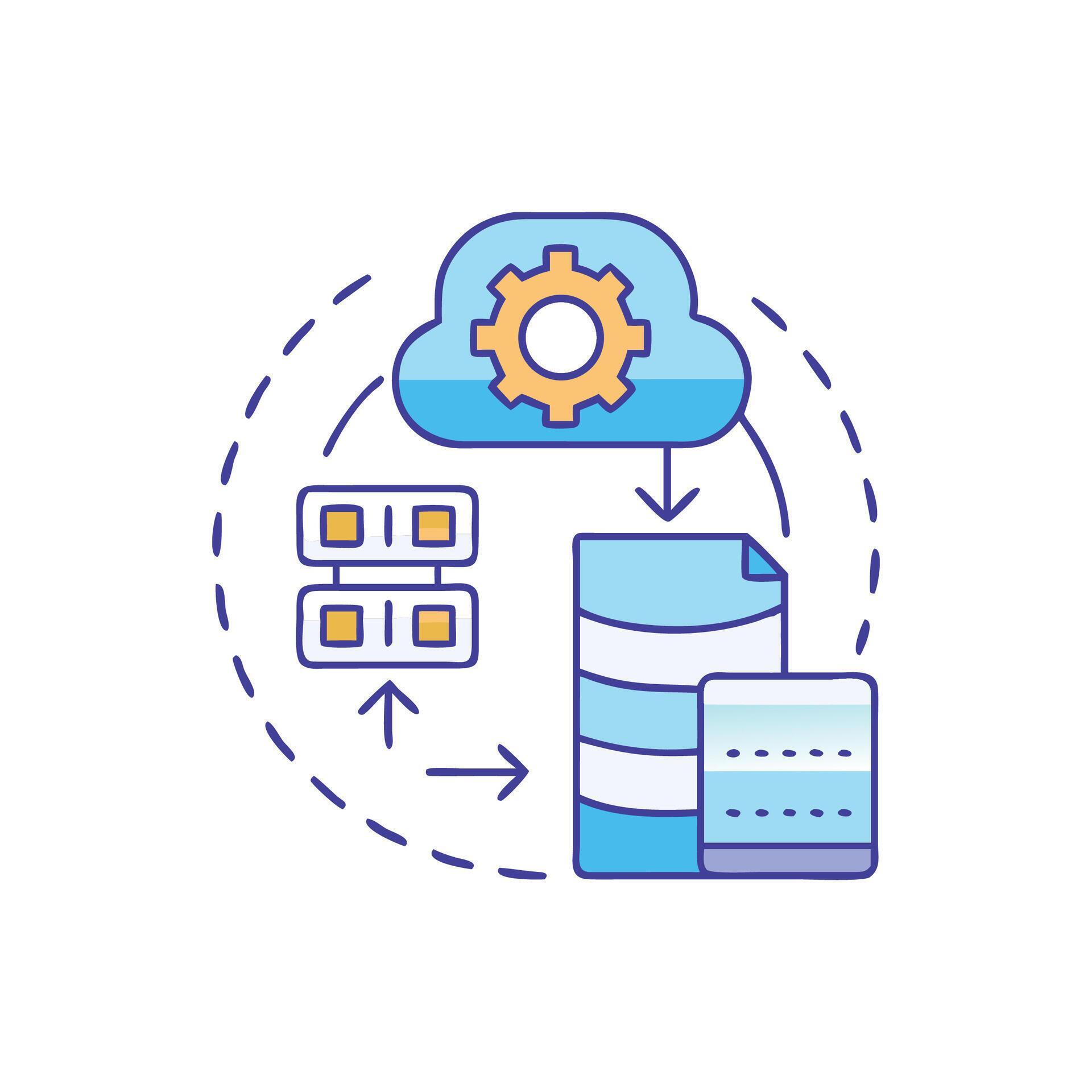 Cloud data processing and server synchronization concept illustration 65411003 Vector Art at ...