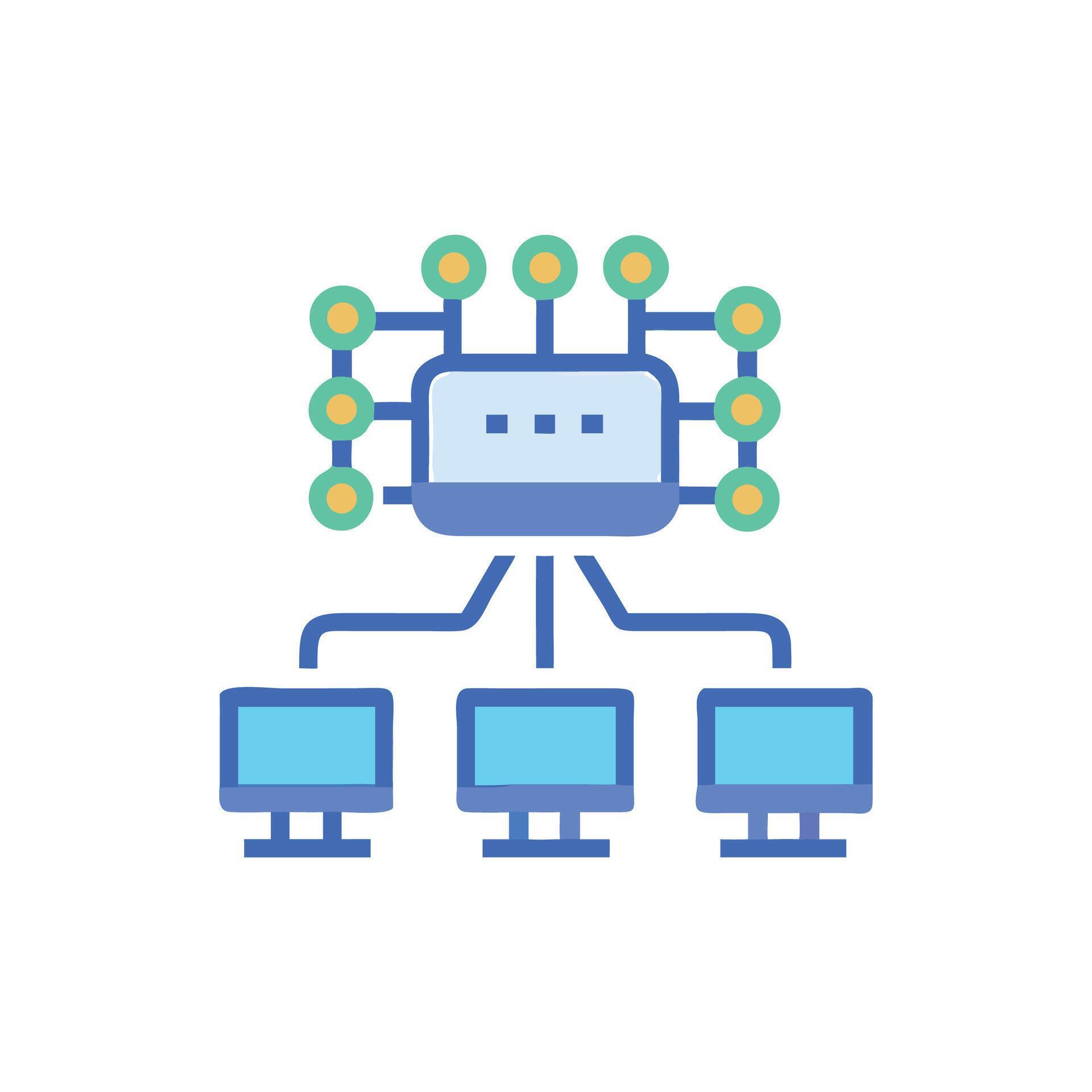 Schematic diagram illustrating network connection between multiple ...