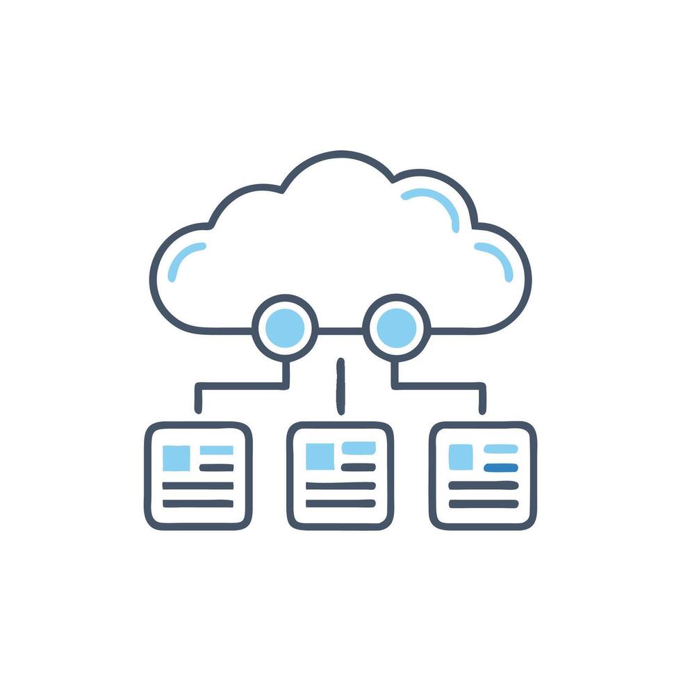 Cloud computing network infrastructure with server connection concept icon 65411497 Vector Art ...
