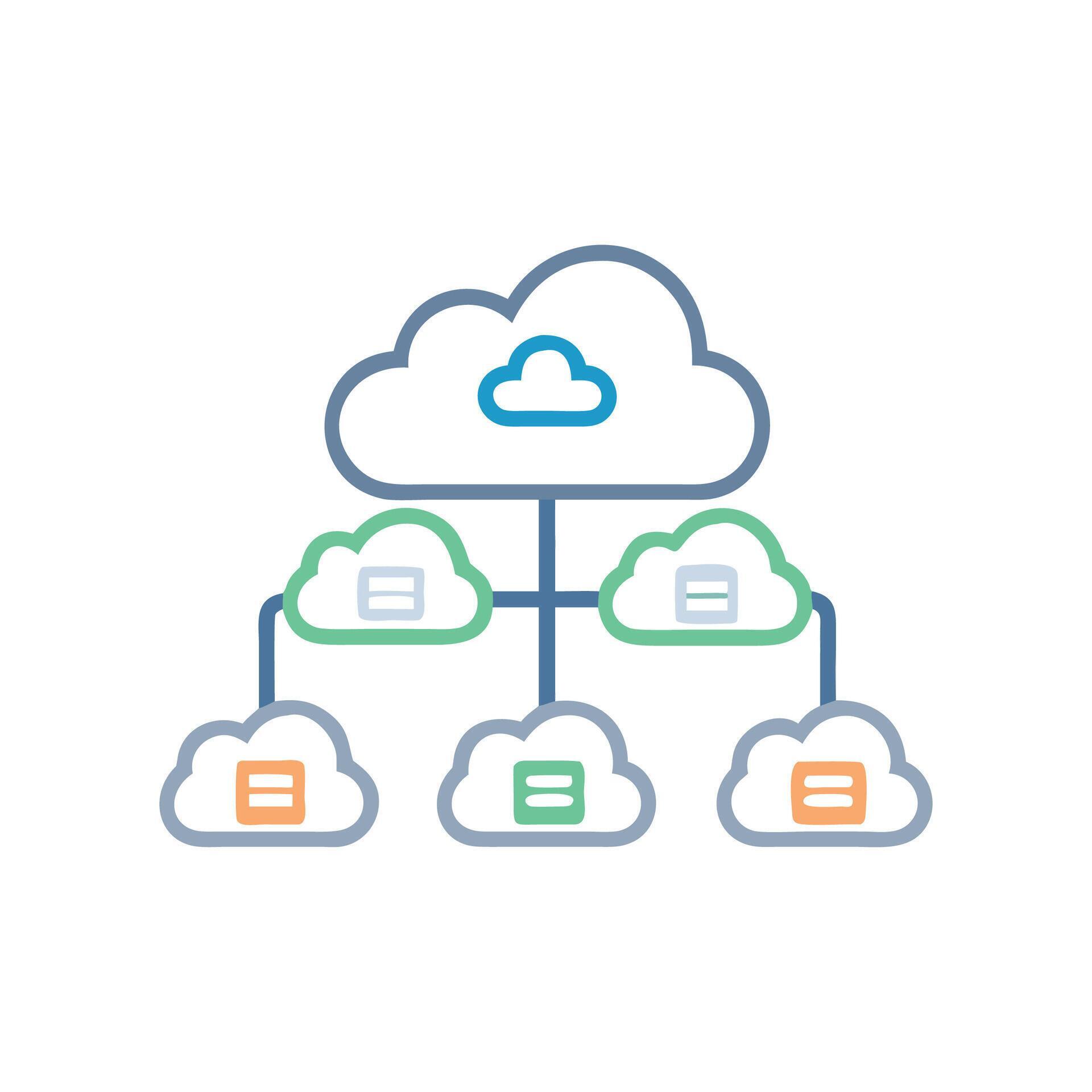 Cloud computing network architecture scheme with various cloud ...