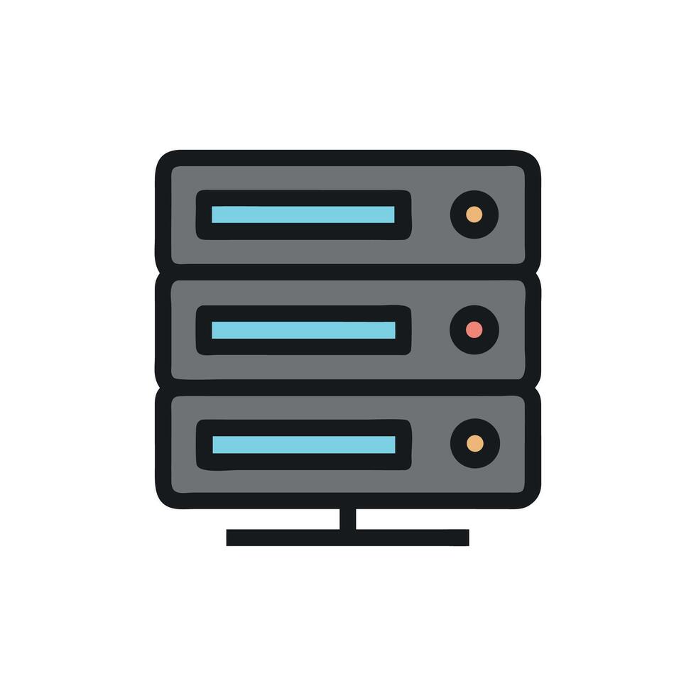 Stylized server stack illustration for digital infrastructure concepts ...