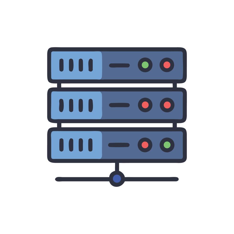 Stylized Server Rack Illustration for Data and Technology Concepts ...