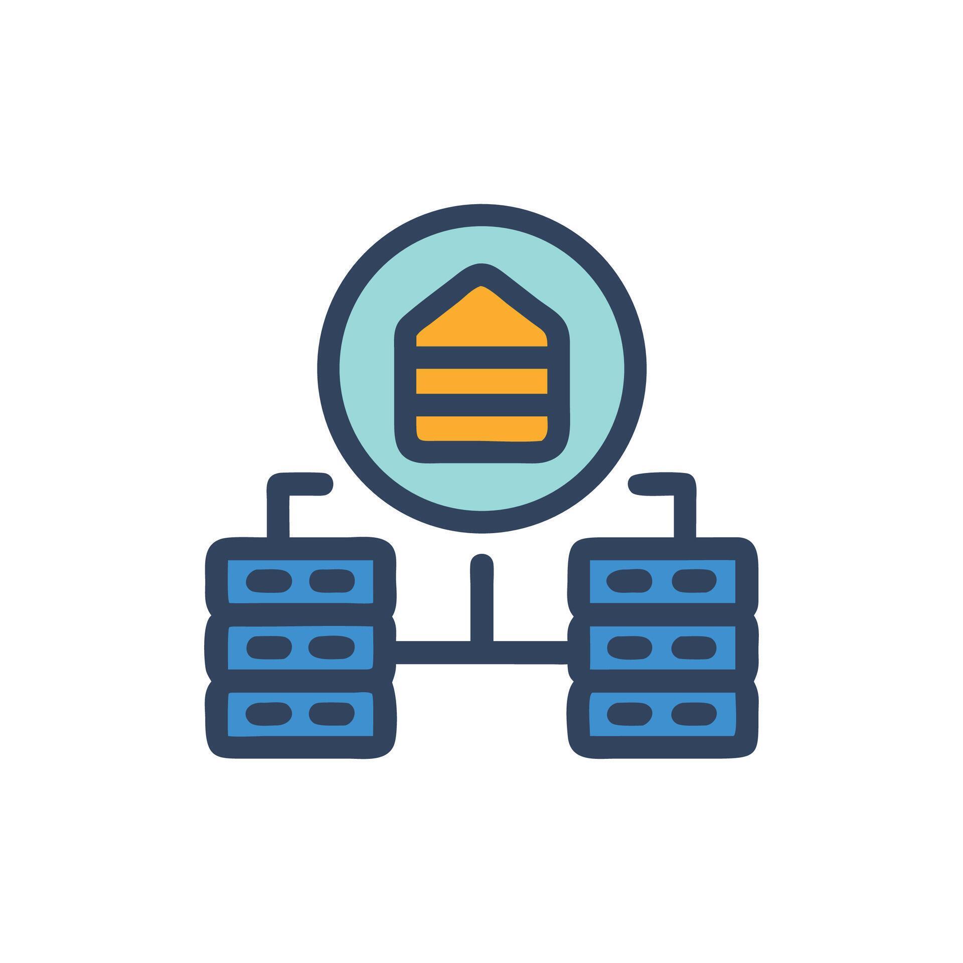 Decentralized Database Network icon representing interconnected data storage 65411822 Vector Art ...