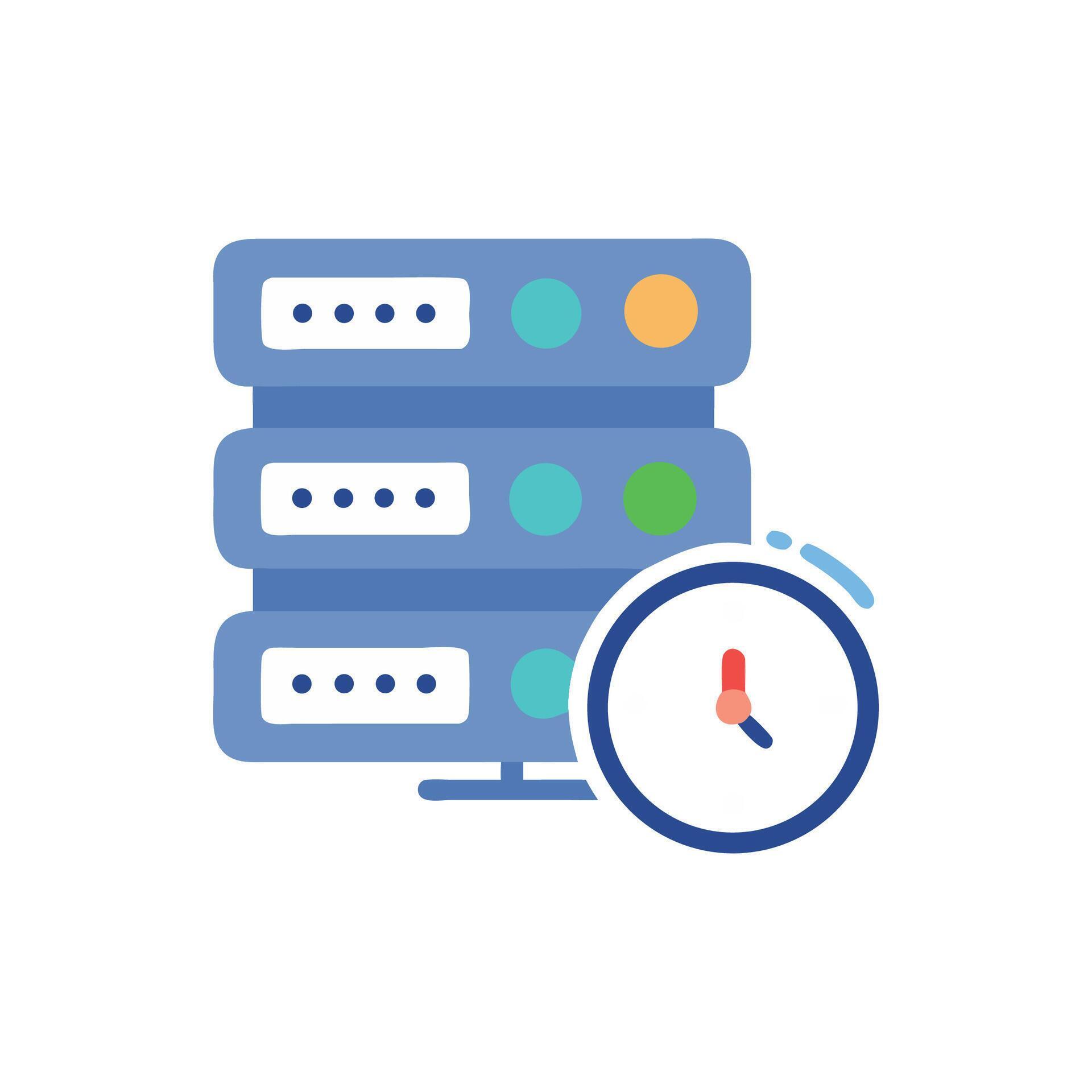 Data server with clock timer depicting processing speed 65411966 Vector ...