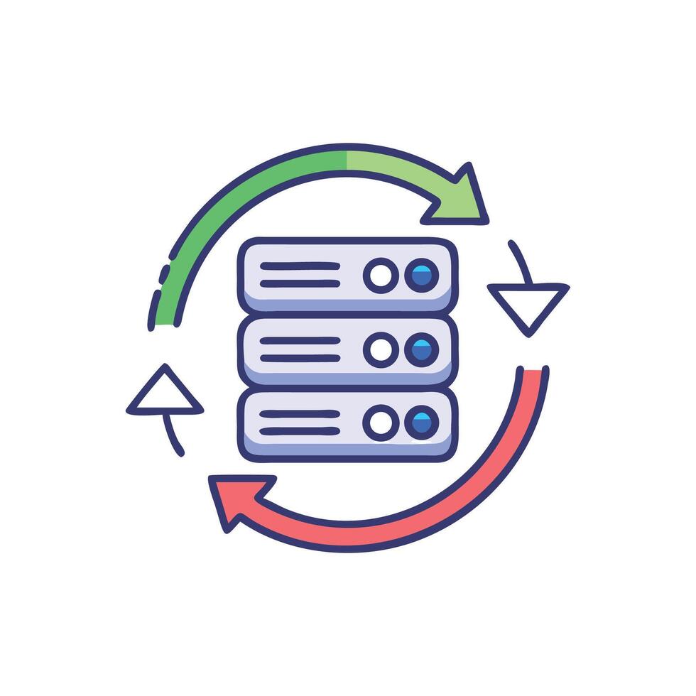 Data Server Refresh Process Cycle with Green Red Arrows 65411975 Vector Art at Vecteezy