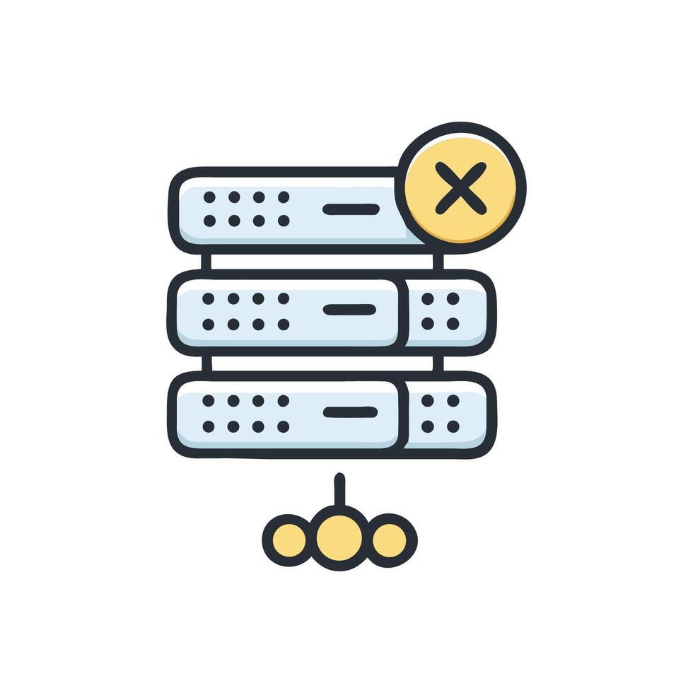 Illustration of Server Failure, Data Loss, Error Message 65411994 ...