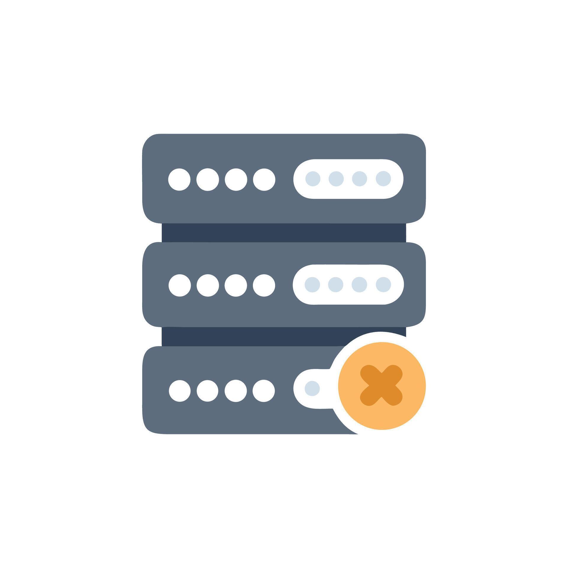 Server stack with error notification data center infrastructure failure 65411997 Vector Art at ...