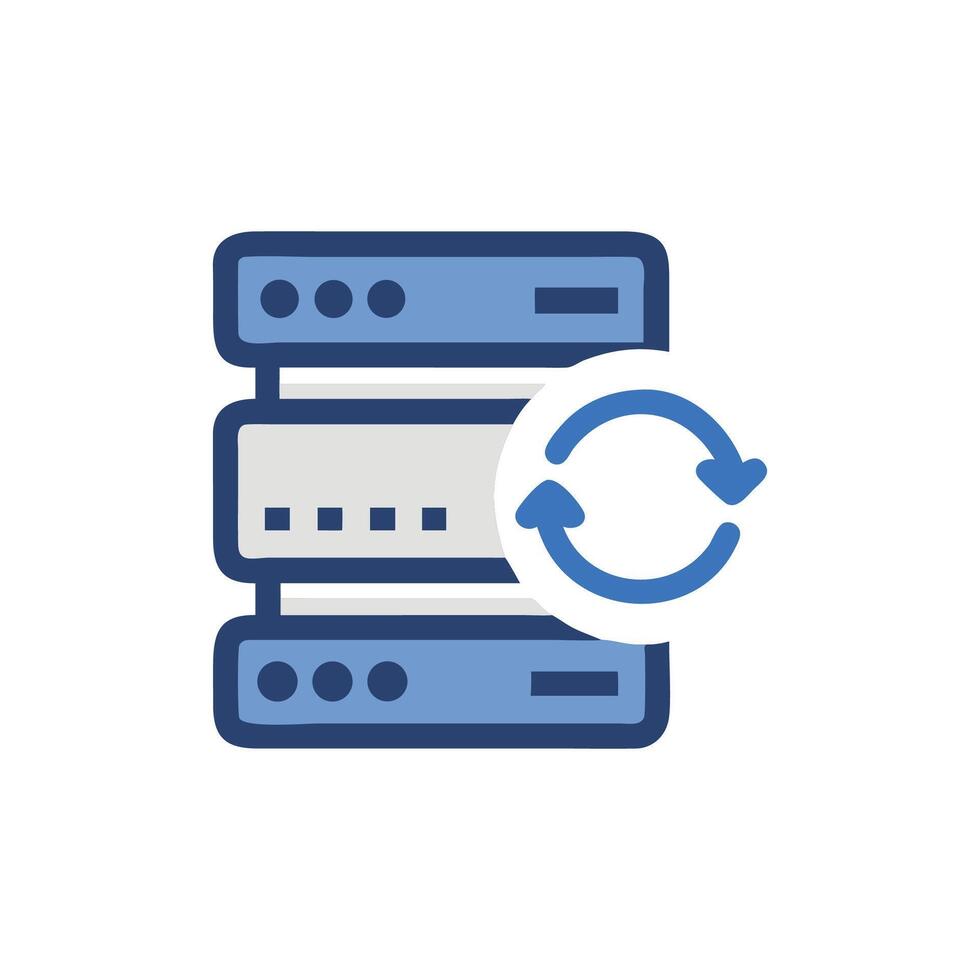 Data Server Refreshing And Synchronizing Flat Illustration 65412024
