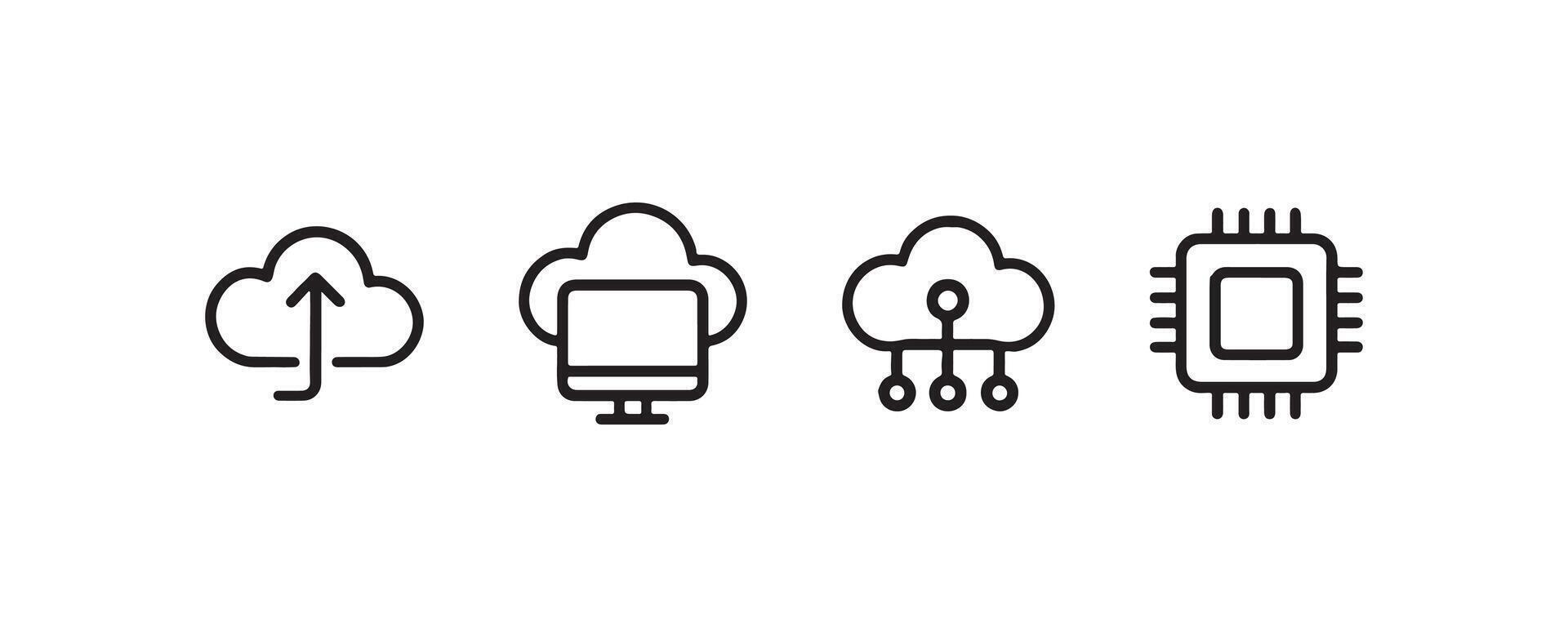 Cloud computing and data network icon set 65418743 Vector Art at Vecteezy