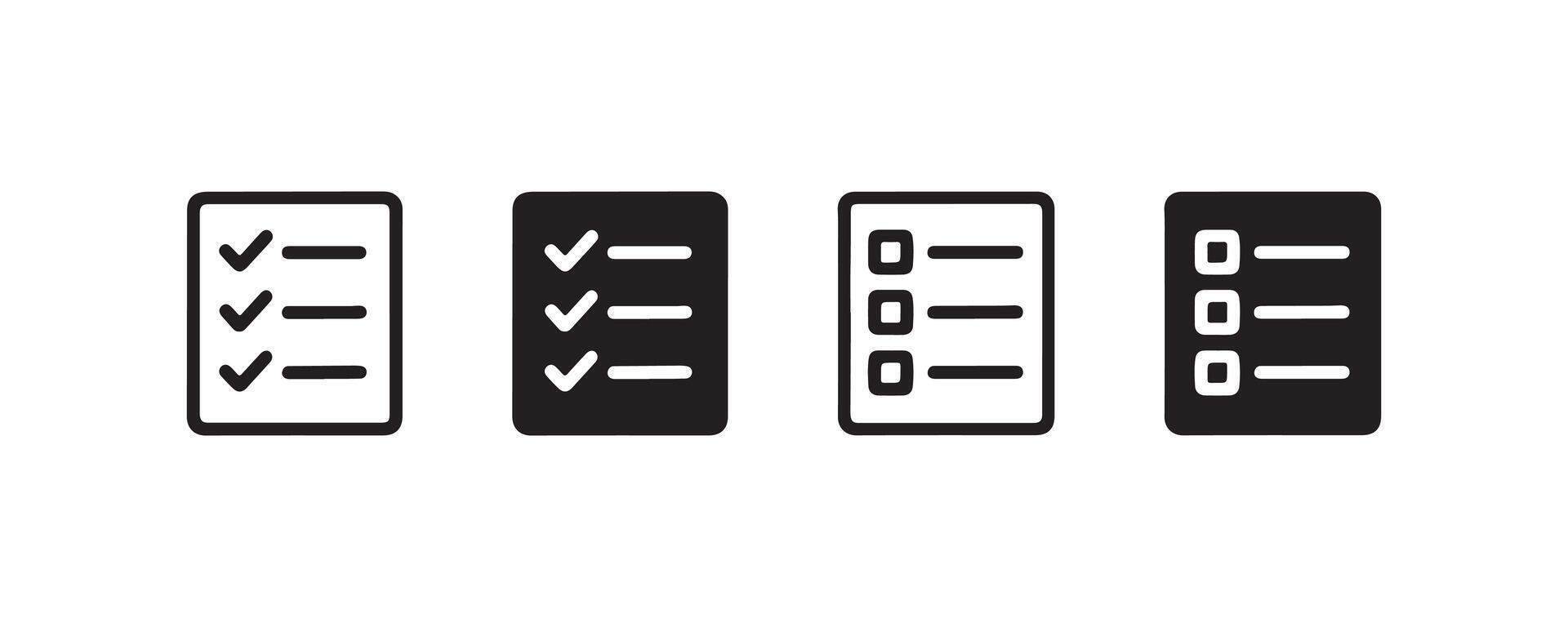 Checklist and task list icons in black style 65419129 Vector Art at Vecteezy