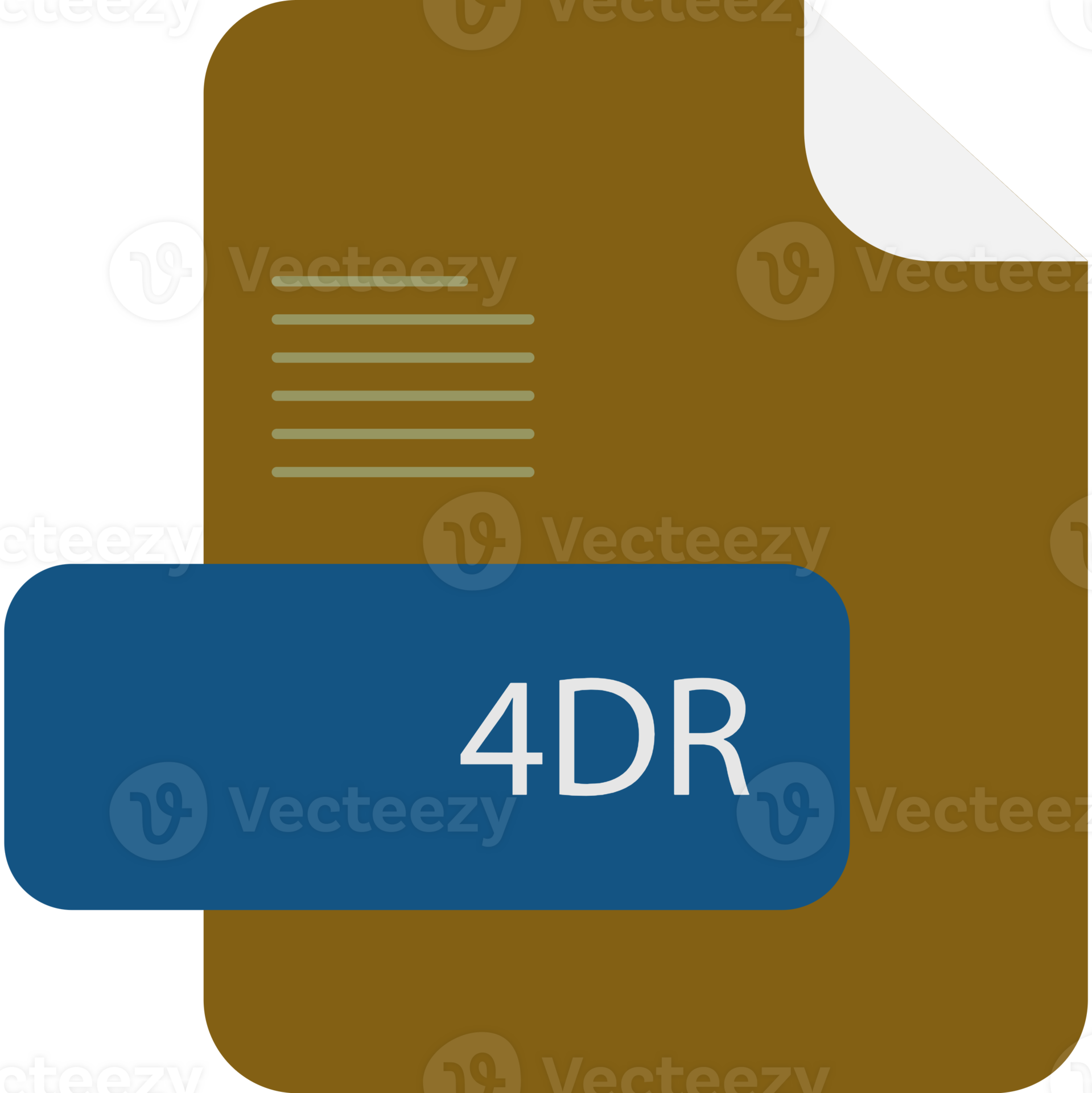 4dr File Extension Icon Rounded Lines And Shape 65419959 Png