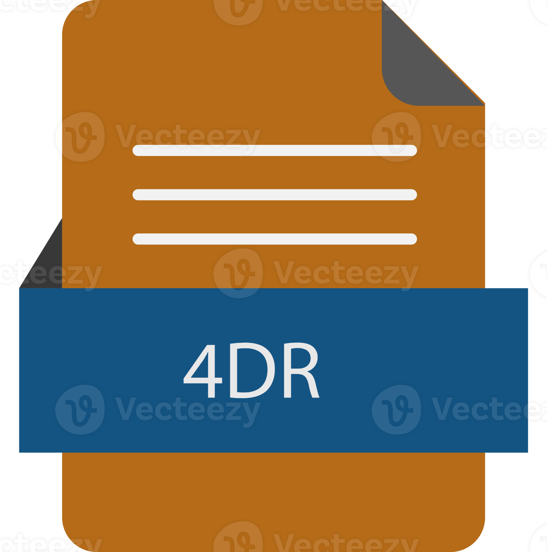 4dr File Icon With Color And Rounded Corners And Folded Doc 65420006 Png