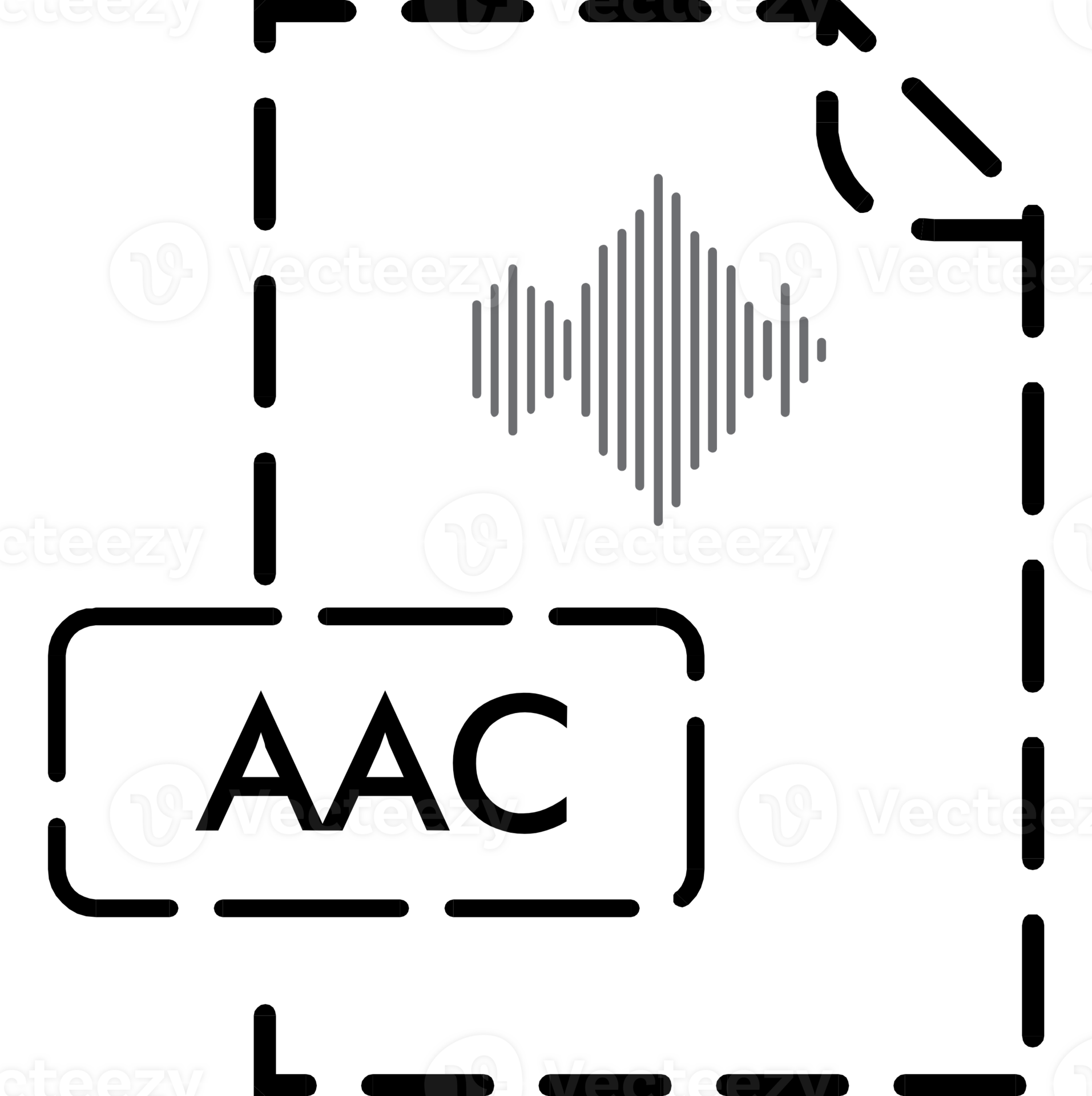 Aac File Format Icon Dashed Outline 65420104 Png