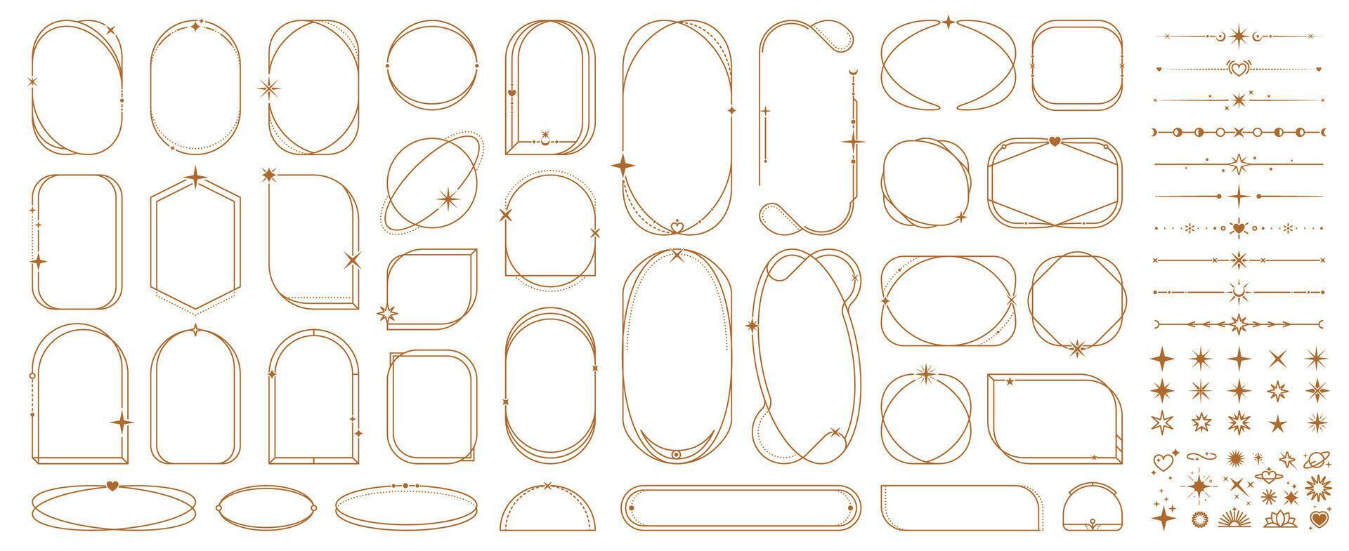 Celestial frames, aesthetic borders, magic stars 65426781 Vector Art at Vecteezy