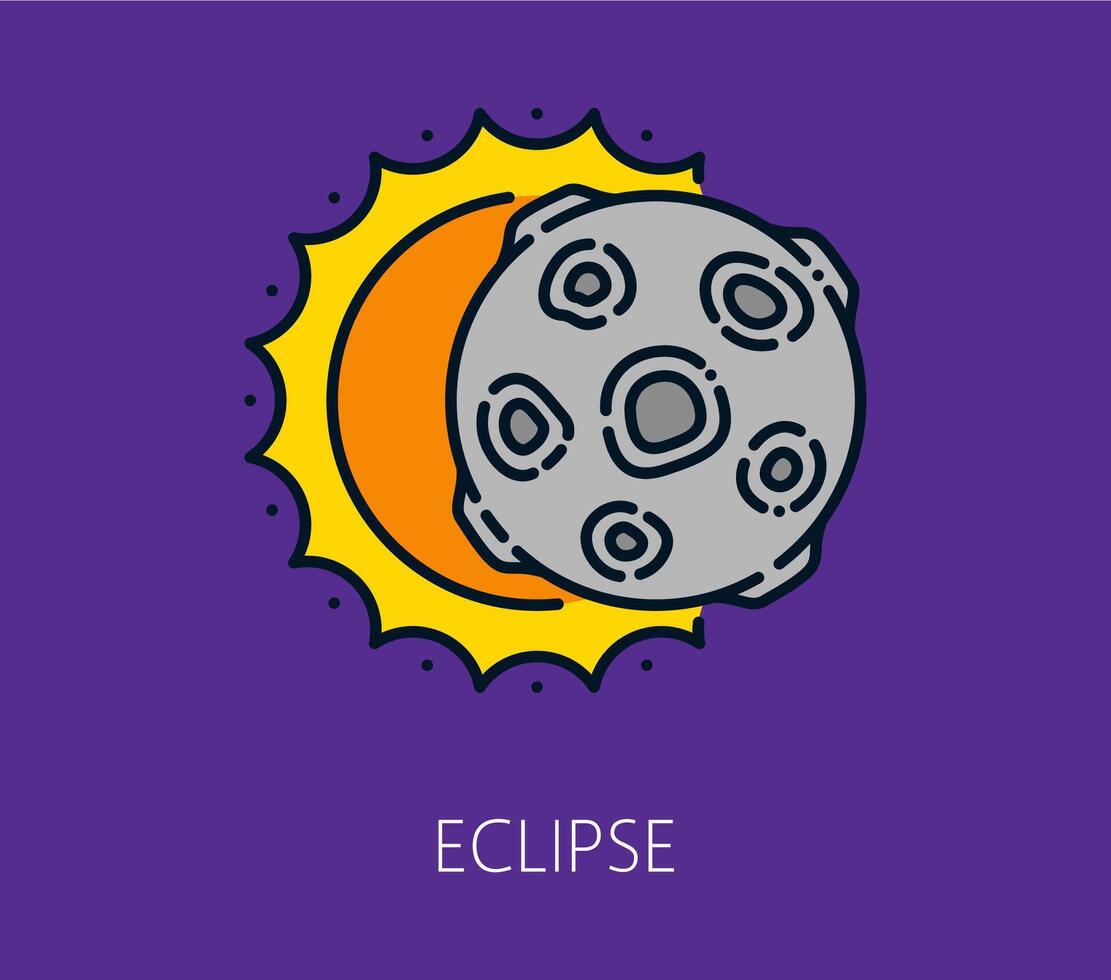Space astronomy solar eclipse color line icon 65426913 Vector Art at ...