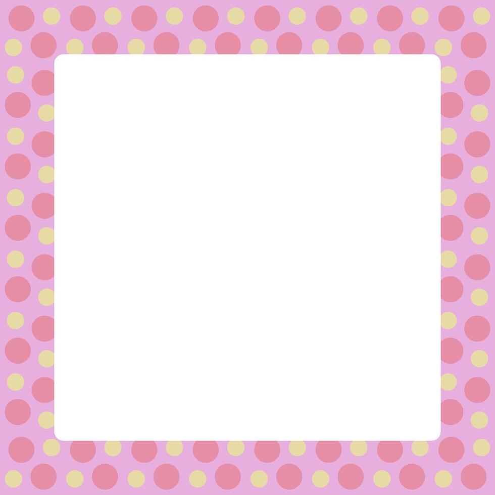 square frame polka dot pastel pattern, pink polka dots soft frame for ...