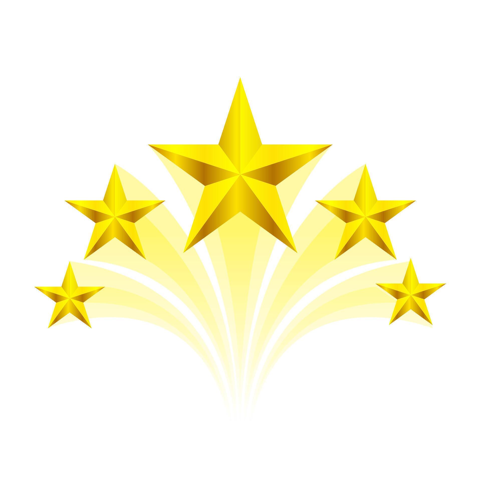 swirl golden five star, golden star illustration draw, yellow gold star elegant, 5 gold star on ...