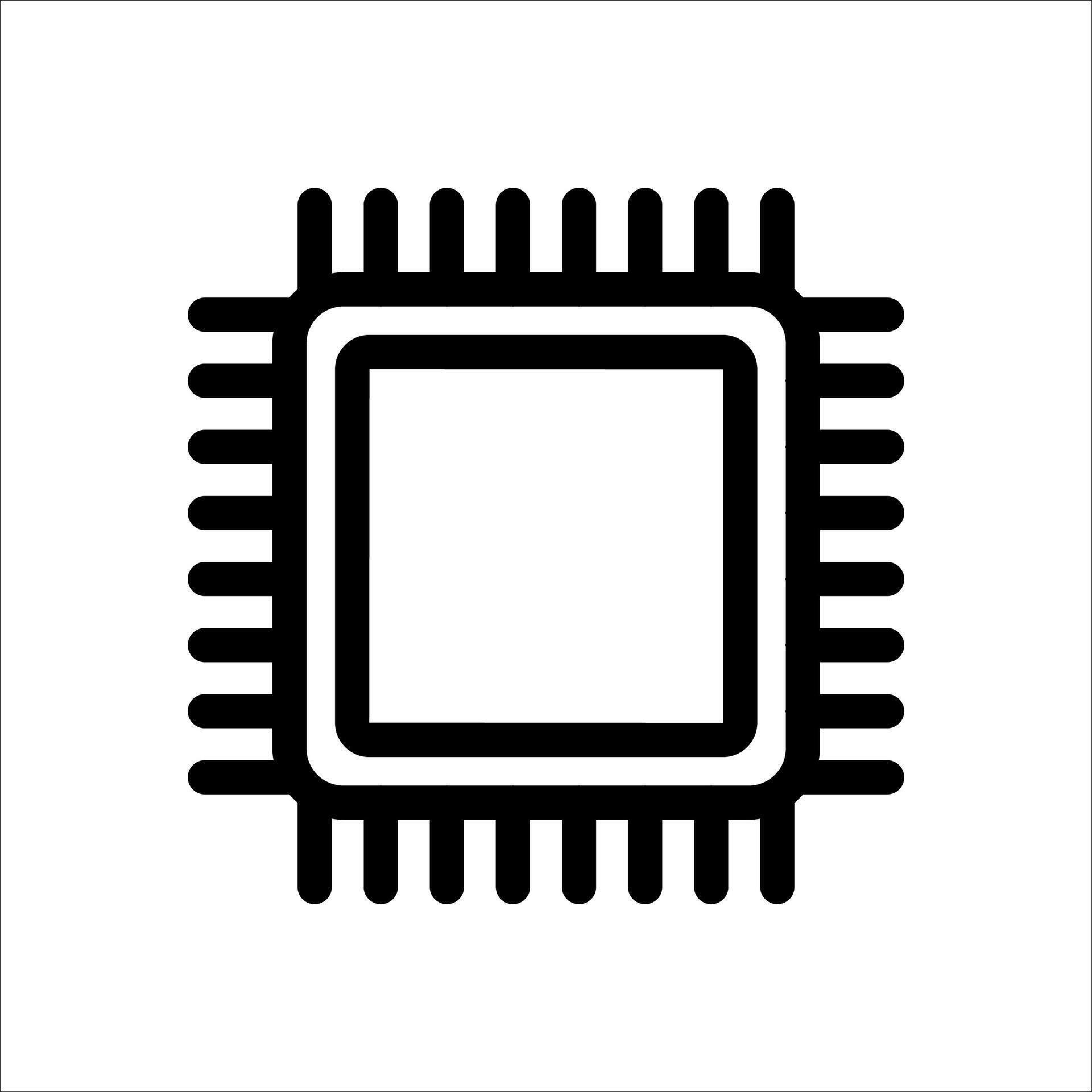 A computer processor icon on a white background 65450436 Vector Art at ...