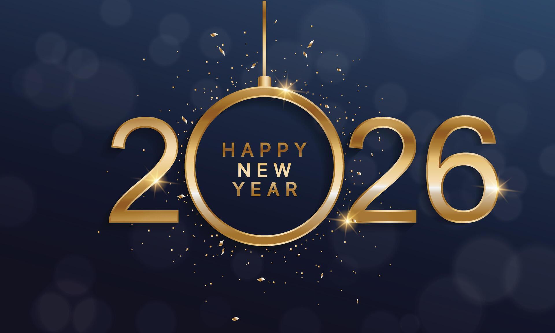 happy new year 2026 celebration with gold numbers 65456437 Vector Art ...