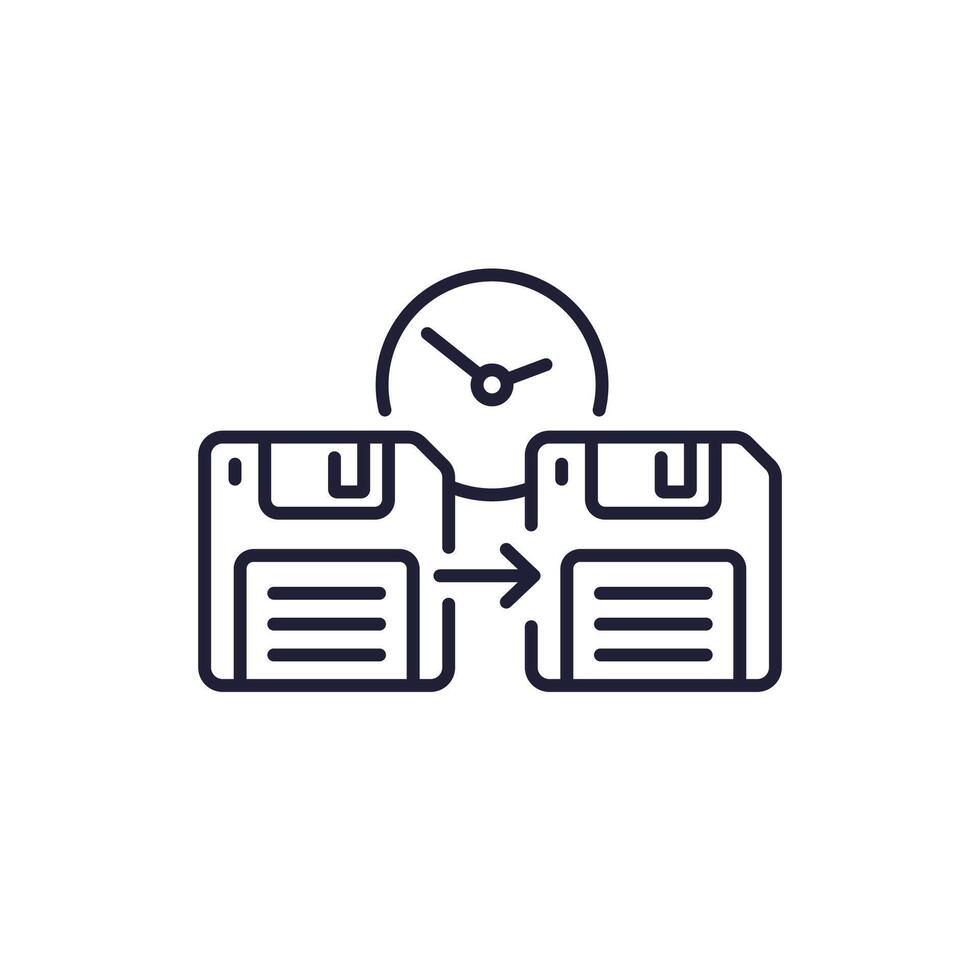 Backup Time Icon With Floppy Disks Line 65461139 Vector Art At Vecteezy