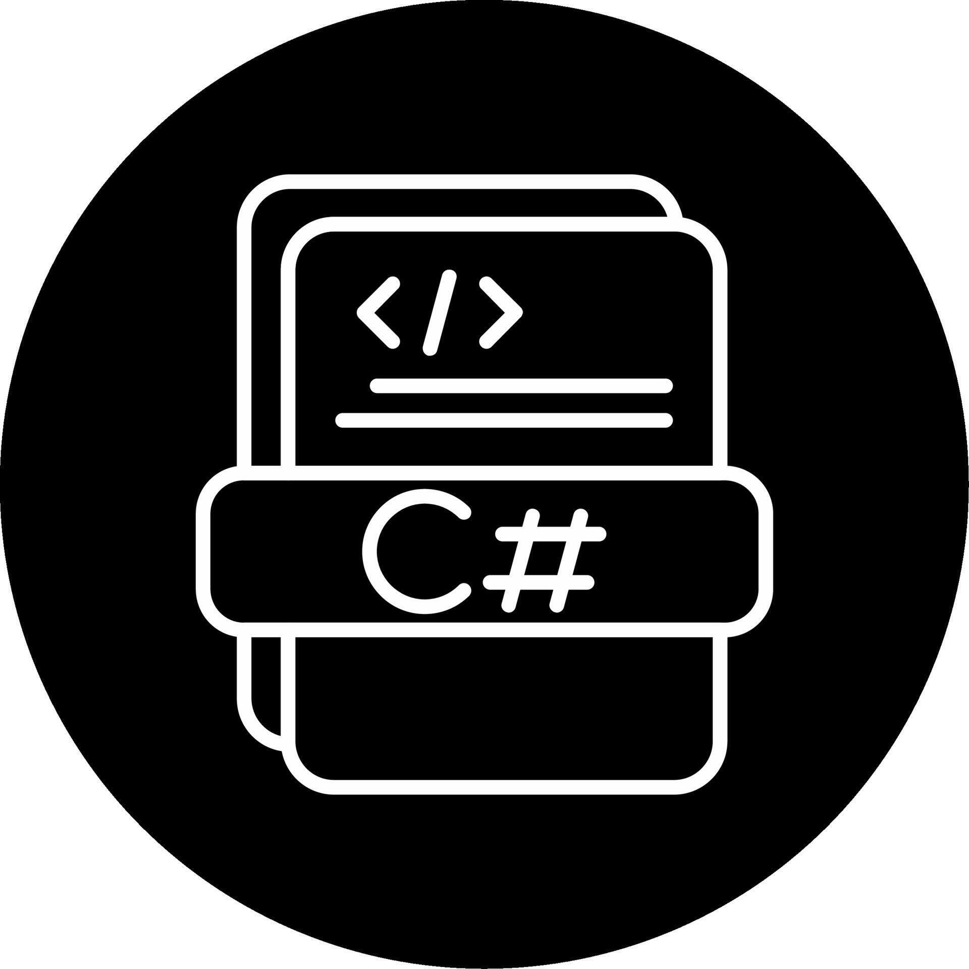 C Sharp Coding Language Line Circle Inverted 65584101 Vector Art At