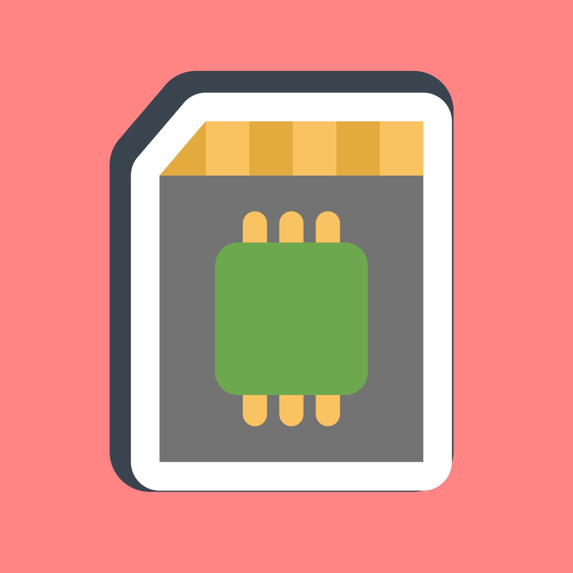 Sticker memory card. Computer components elements. 65608702 Vector Art ...